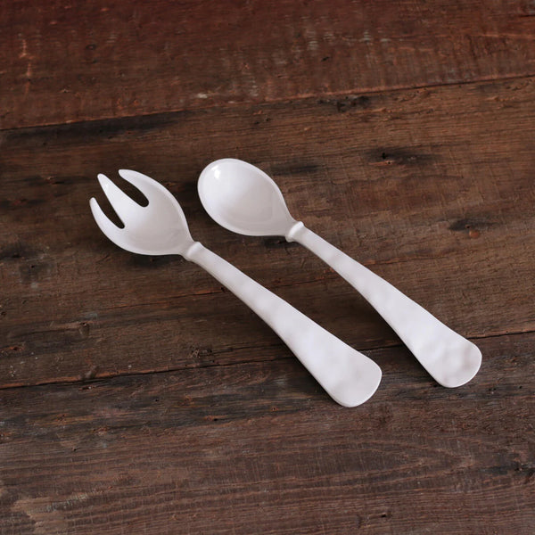 VIDA Havana Large Salad Servers in White | The Preppy Bunny