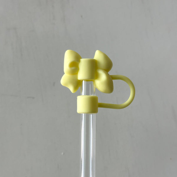 Yellow Bow Straw Cover 10MM | The Preppy Bunny