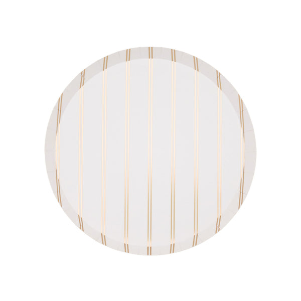 Gold Striped Paper Plates