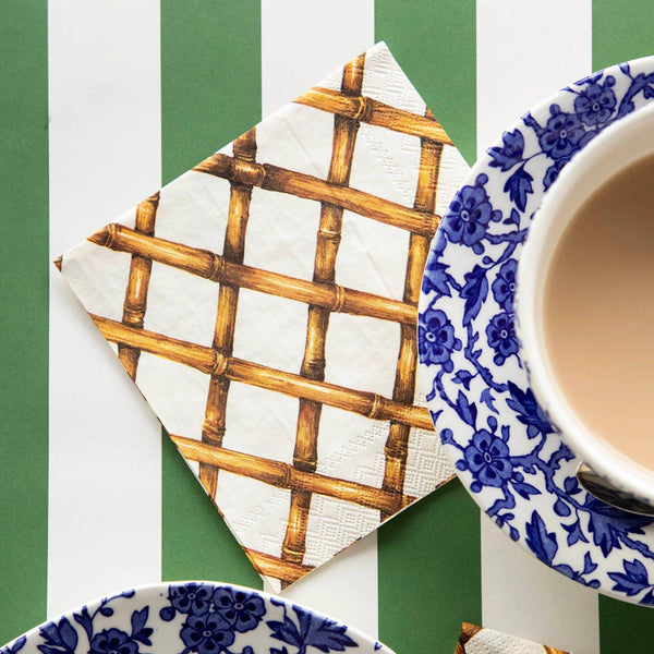 Bamboo Lattice Paper Cocktail Napkins | The Preppy Bunny