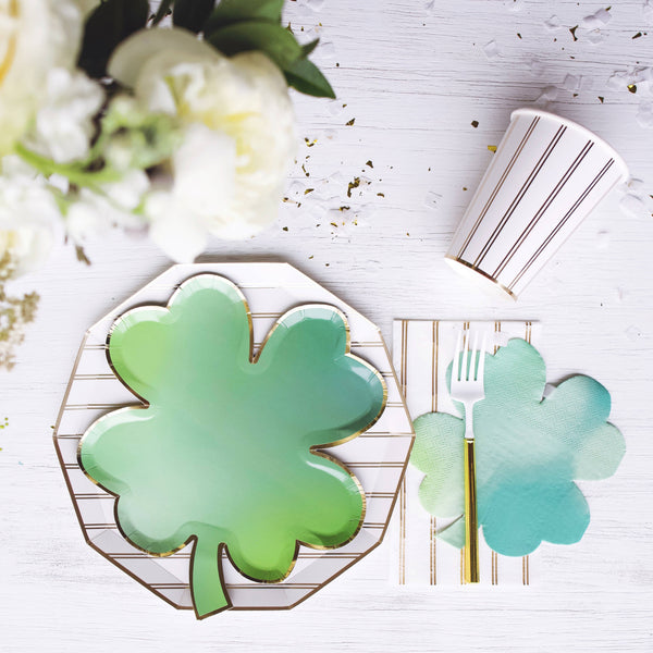 GOLD SIGNATURE STRIPE DINNER PLATE | The Preppy Bunny