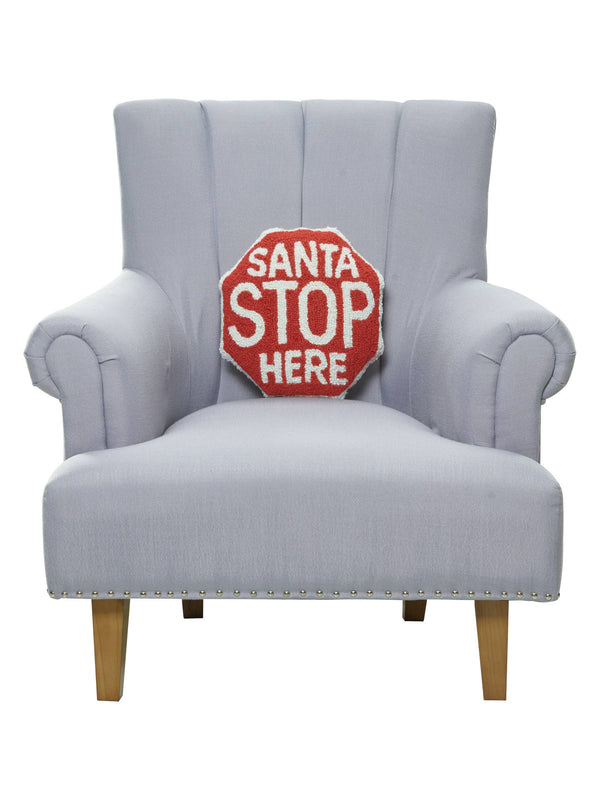 Santa Stop Sign Hook Pillow | The Preppy Bunny