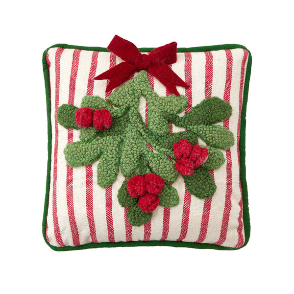 Mistletoe w/Piping Hook Pillow | The Preppy Bunny