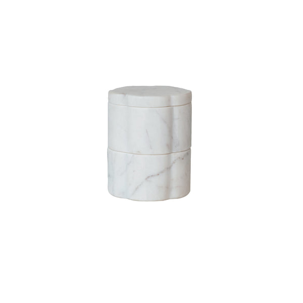 Marble Scalloped Stackable Pinch Pots w/ Lid | The Preppy Bunny