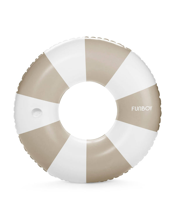 Khaki Vintage Stripe Tube Float | The Preppy Bunny