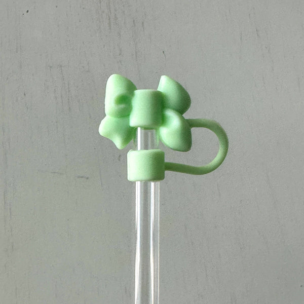 Green Bow Straw Cover 10MM | The Preppy Bunny